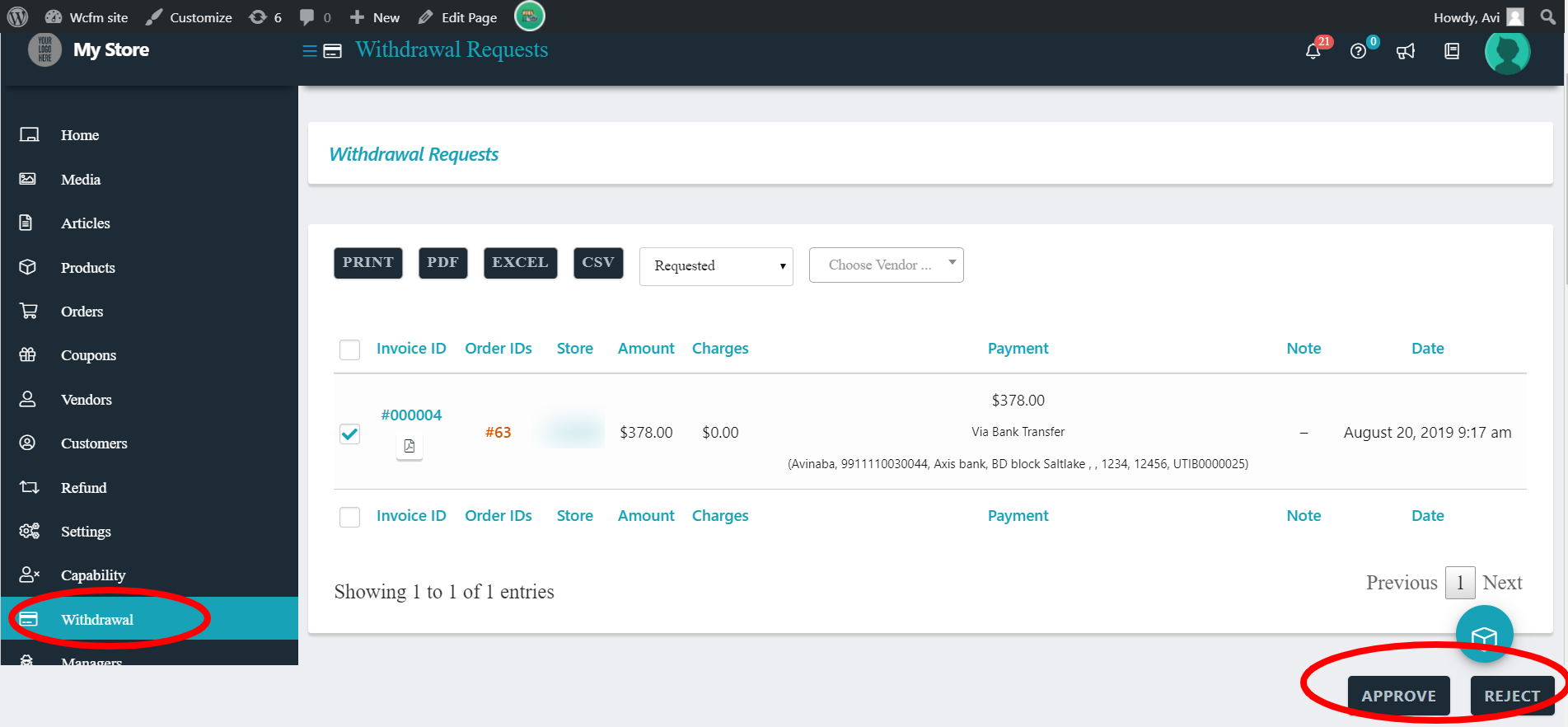 Withdrawal | WCFM Documentation