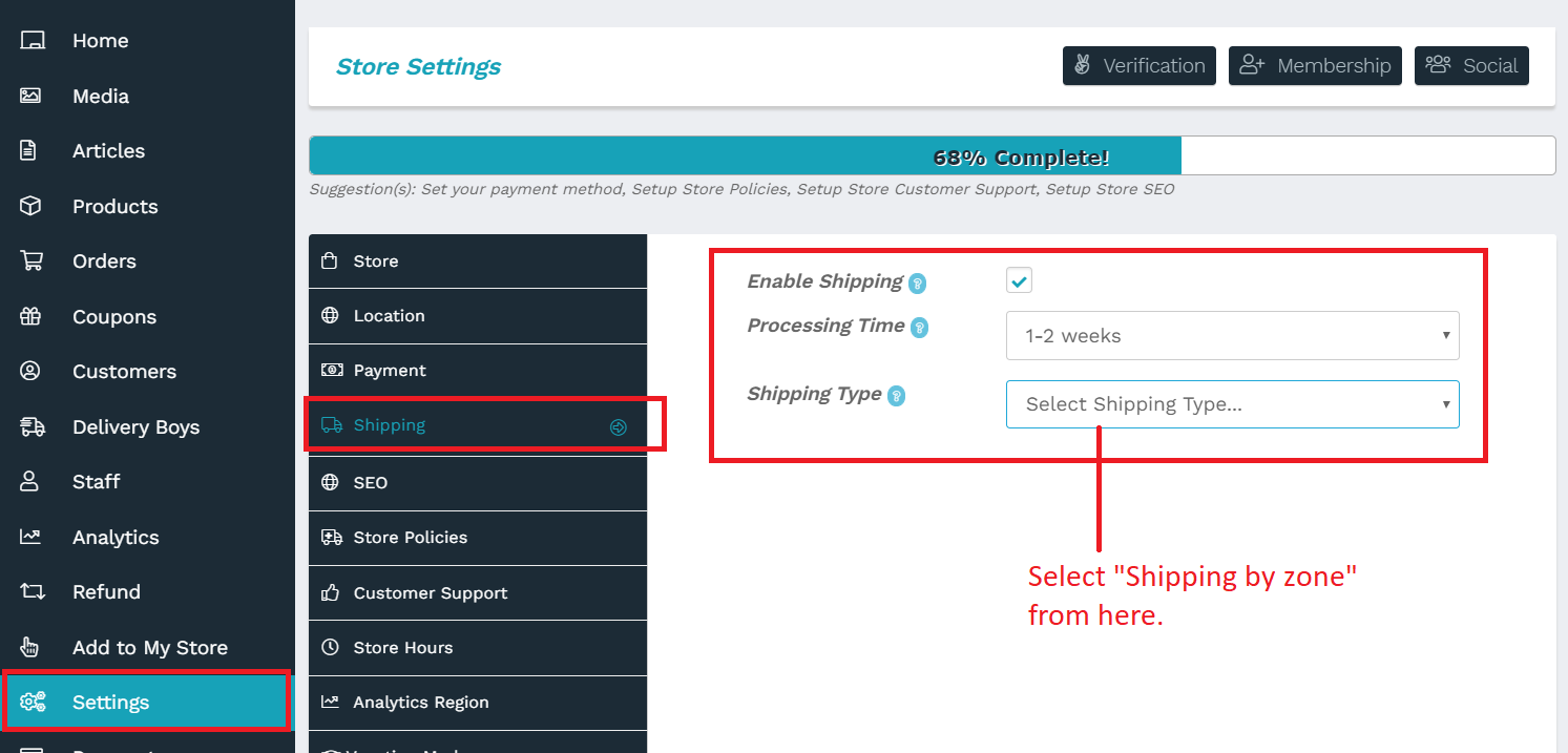 Store Shipping | WCFM Documentation