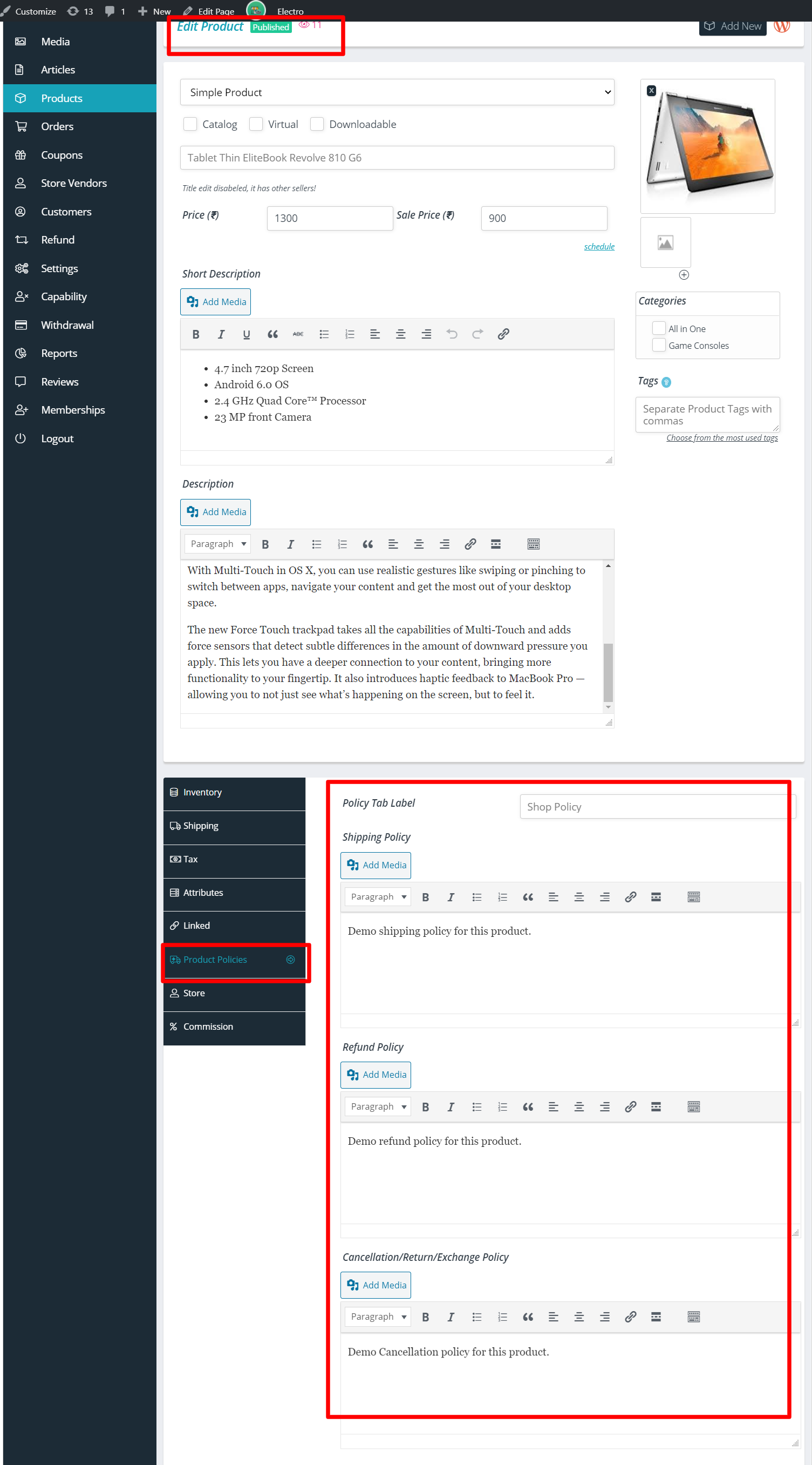 Store Policy | WCFM Documentation