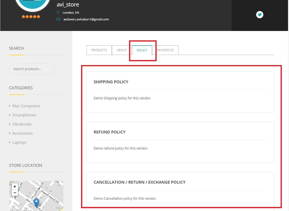 Store Policy | WCFM Documentation