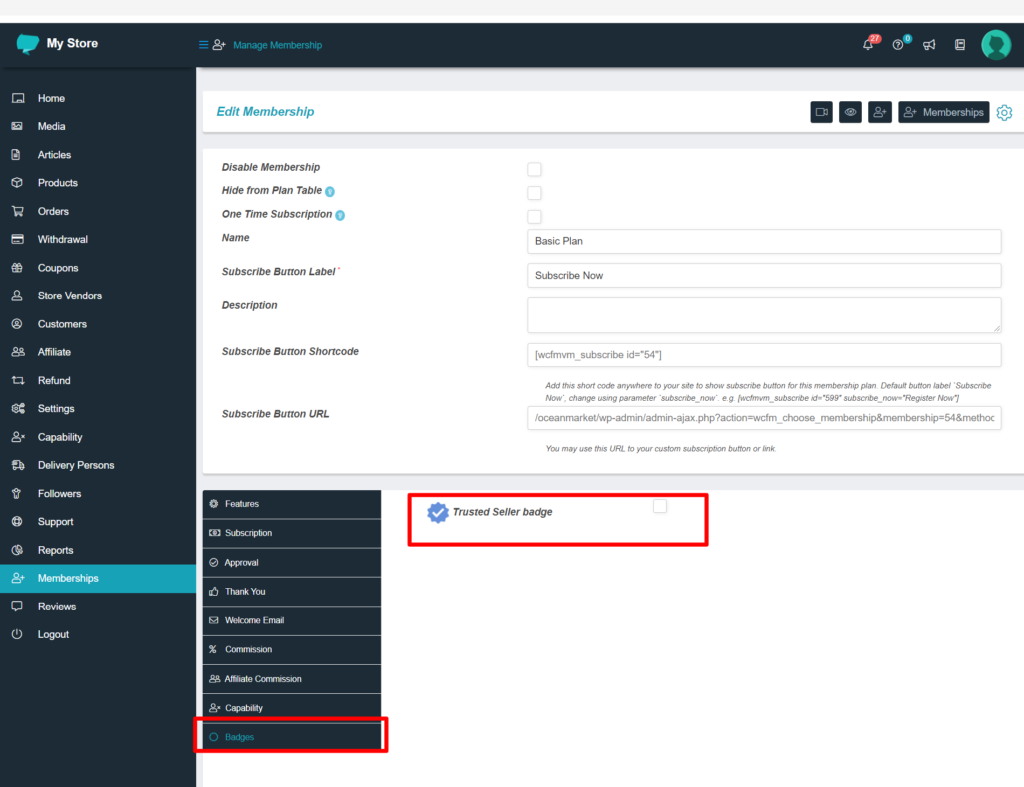 Store Badges | WCFM Documentation