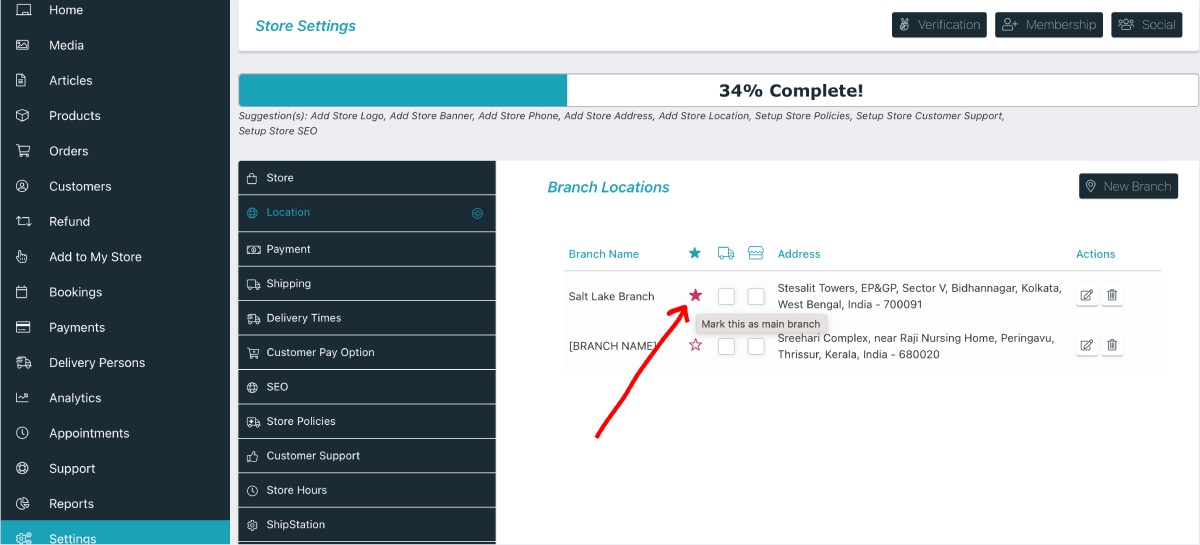 Store Branch | WCFM Documentation