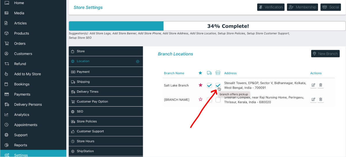 Store Branch | WCFM Documentation